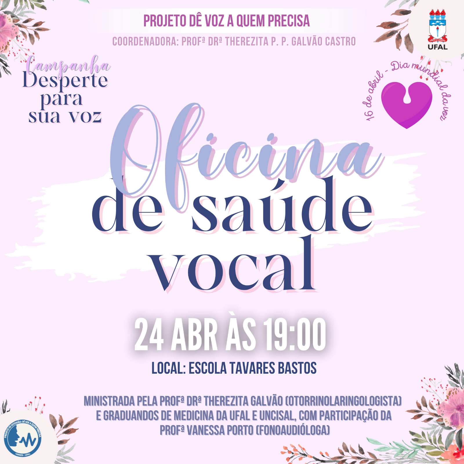 Evento: OFICINA DE SAÚDE VOCAL — Faculdade de Medicina